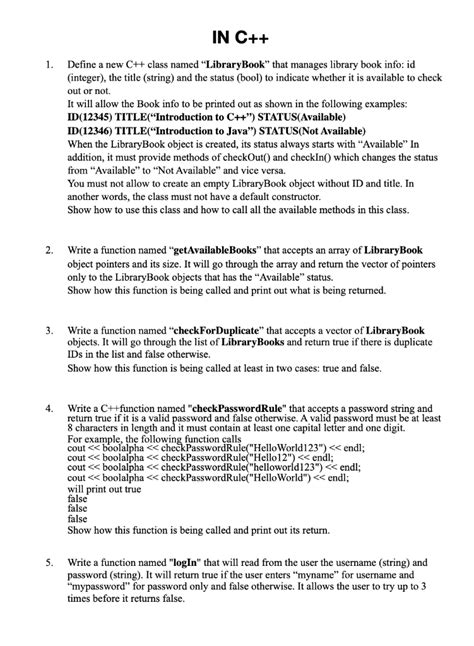 Solved In C 1 Define A New C Class Named “library Book