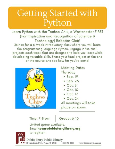 Virtual Program Getting Started With Python Dobbs Ferry Library