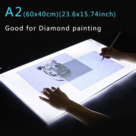 A2 A4 크기 직사각형 드로잉 조명 보드 스마트 터치 스크린 스위치 3 단계 밝기 조절 가능 아트 Led 트레이싱 라이트 태블릿