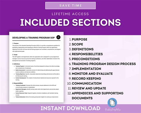 Developing Training Program Sop Template Training Program Creation