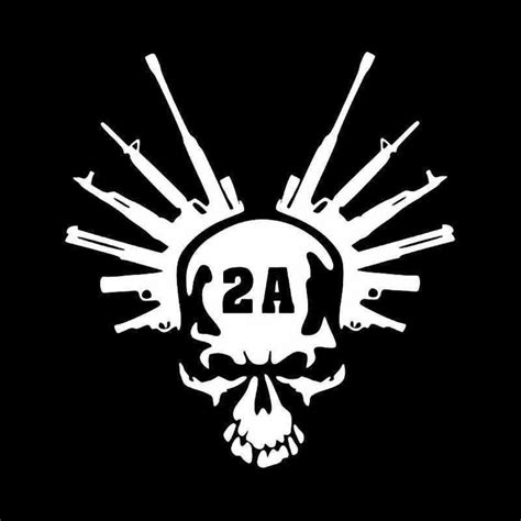 2nd Amendment Guns Skull Sticker