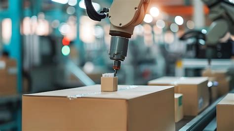 Premium Photo Robotic Arm Placing Fragile Items Into Shipping