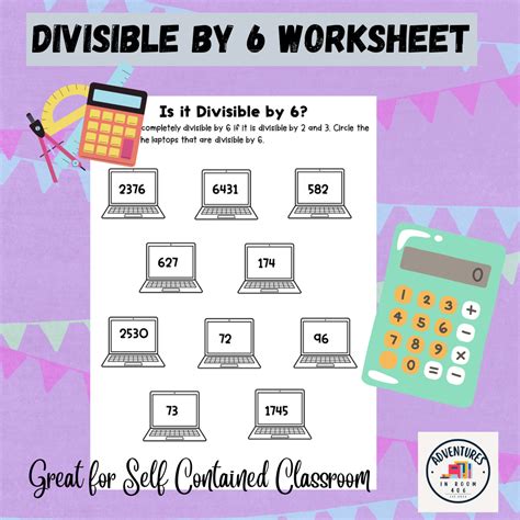Divisible By 6 Worksheet Divisibility Rules Sped Math Classful