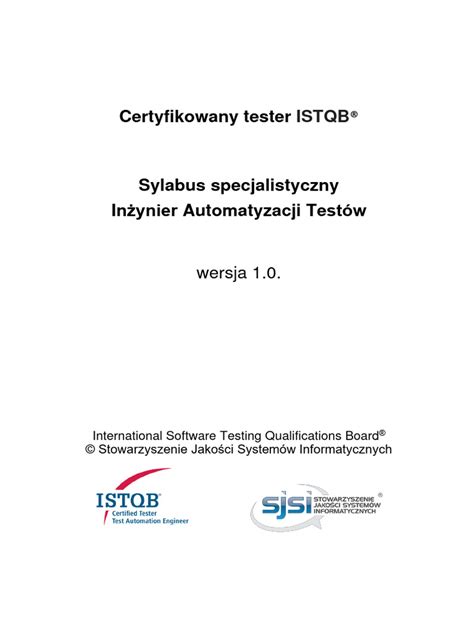 Advanced Test Automation Engineer Syllabus V10 Pdf