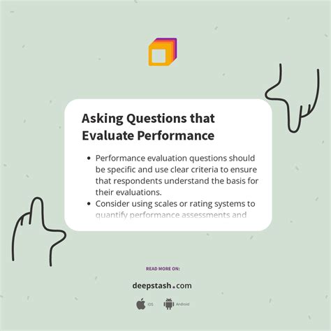 Asking Questions That Evaluate Performance Deepstash
