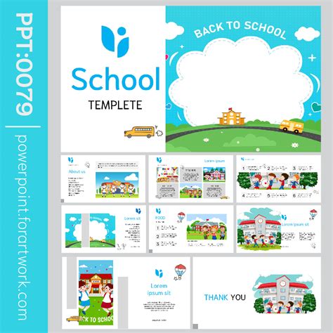 เทมเพลต Powerpoint สื่อการเรียนการสอน ธีมการ์ตูนน่ารักๆ สีฟ้า มินิมอล