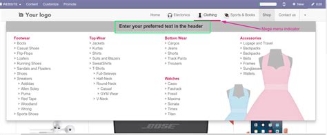 Odoo Website Mega Menu Webkul