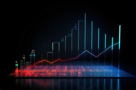Finance Growth Chart Neon Light Graph Illuminated Premium Ai Generated Image