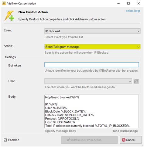 Custom Actions In Rdpguard How To Send An E Mail When Ip Address Is