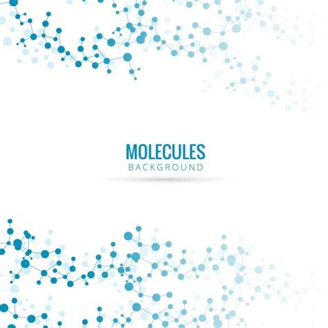 분자와 파란색 배경 무료 벡터