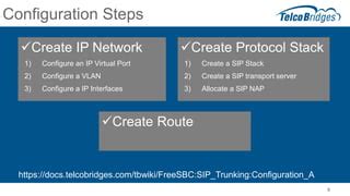 FreeSBC How To SIP Trunking Configuration PPT