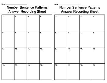 Number Sentence Pattern Task Cards With QR Codes TpT