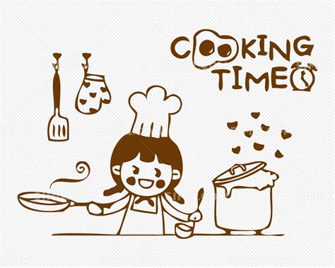 可爱矢量卡通女厨师做饭图片素材免费下载 觅知网