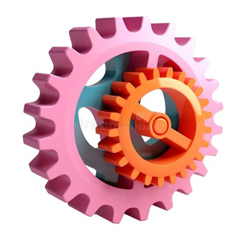 Cog In 3d Style Trending Color Palette With Generative Ai Stock Illustration Illustration Of