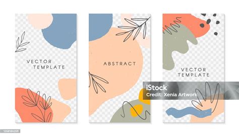 텍스트에 대한 복사 공간이있는 편집 가능한 Insta 스토리 템플릿 세트 개념에 대한 스톡 벡터 아트 및 기타 이미지 개념 그래픽 프린트 기하 도형 Istock