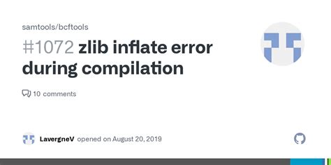 Zlib Inflate Error During Compilation · Issue 1072 · Samtoolsbcftools