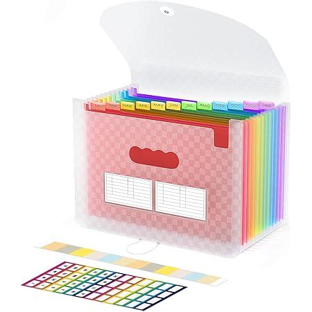 ABC Life A Expanding File Organiser With Grid Pattern Pockets Expandable Filling Boxes