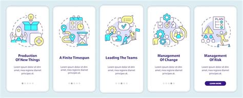 Premium Vector Project Management Onboarding Mobile App Screen