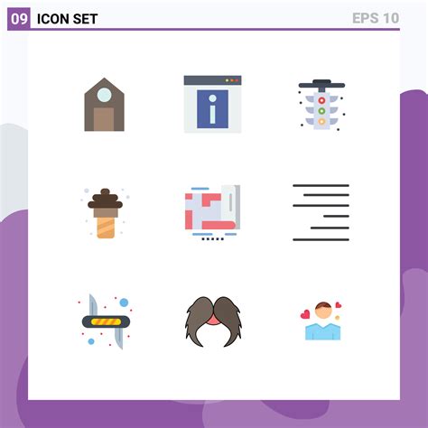 9 Universal Flat Colors Set For Web And Mobile Applications Gps Ice Cream Web Page Food Light