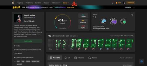 Jayesh Jadhav On Linkedin Leetcode Codingjourney 400questions Problemsolver