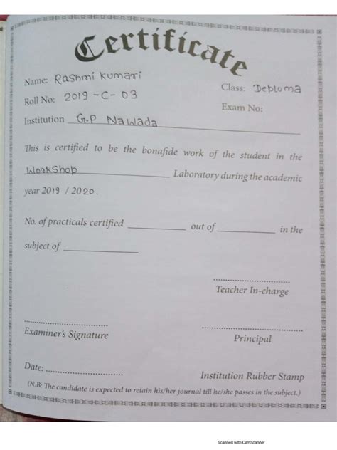 Workshop Termwork Pdf