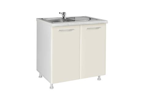 Кухненски шкаф долен за мивка In Mdf D80 S бежов гланц • Модулна кухня