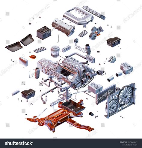 Engine Exploded View Of Car Engine Parts Car Care Bd