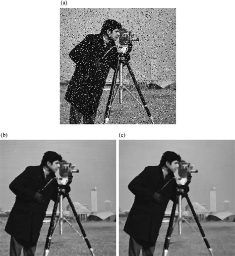 Median Filtering A Image Corrupted With Salt And Pepper Noise B Download Scientific