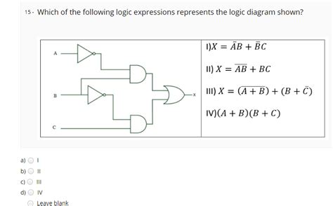 Solved Which Of The Following Logic Expressions Chegg Com