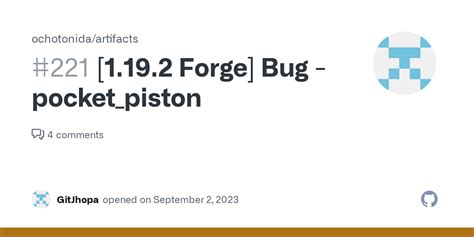 1192 Forge Bug Pocketpiston · Issue 221 · Ochotonidaartifacts · Github