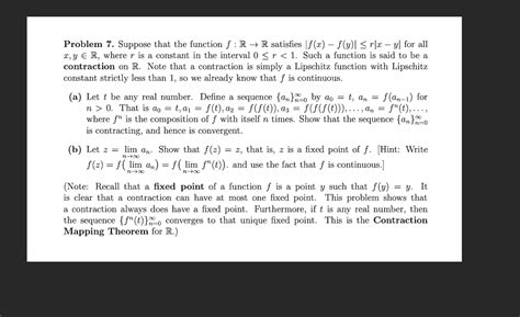 Solved Problem 7 Suppose That The Function Fr→r Satisfies