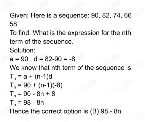solved here is a sequence 9082746658 what is the expression for the
