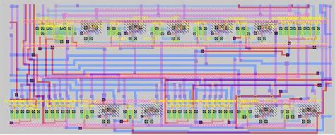 14 intra and inter row routing for rows 1 and 2 in rd84 circuit