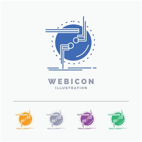 Chain Connect Connection Link Wire 5 Color Glyph Web Icon Template