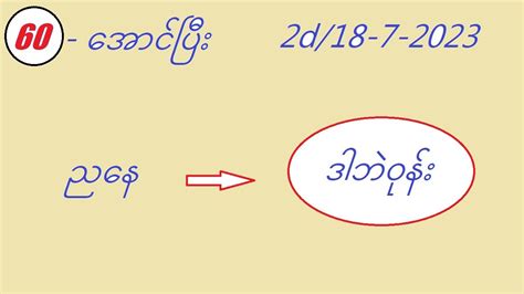 2d 18 7 2023ညနေခင်းအတွက် 2d3d Myanmar 2d Youtube