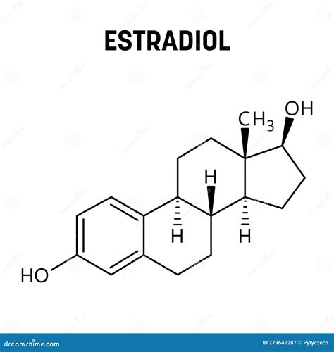 Estradiol Structural Formula Of Molecular Structure Stock Vector