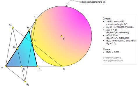 Geometry Problem 1132 Triangle Excircle Tangency Point Parallel Midpoint
