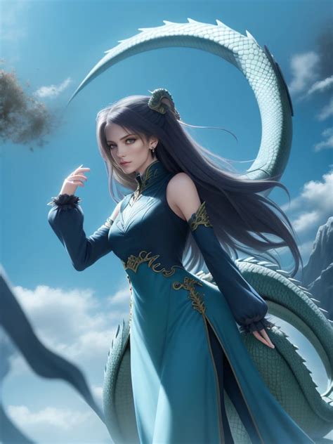 AI绘画每日一 组 图龙女 哔哩哔哩