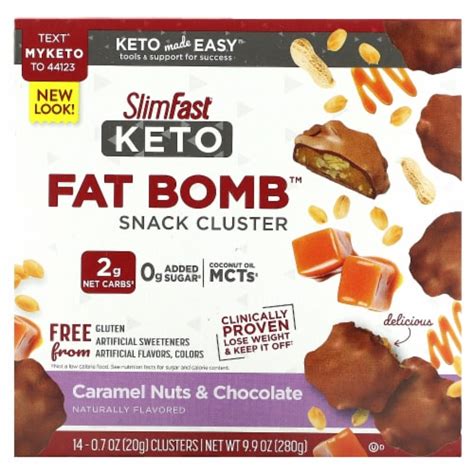 Slimfast® Keto Fat Bomb™ Caramel Nut Clusters 14 Ct 07 Oz King Soopers