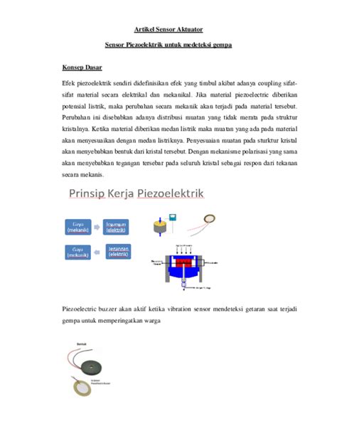 Doc Artikel Sensor Aktuator Sensor Piezoelektrik Untuk Medeteksi Gempa