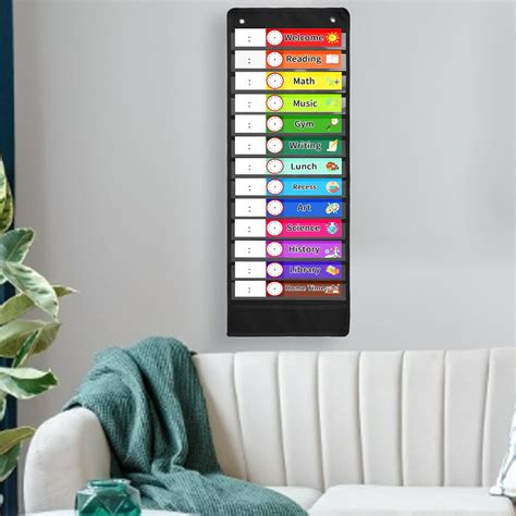 Daily Schedule Pocket Chart 2 Hook Kit Easy Deluxe Vicedeal