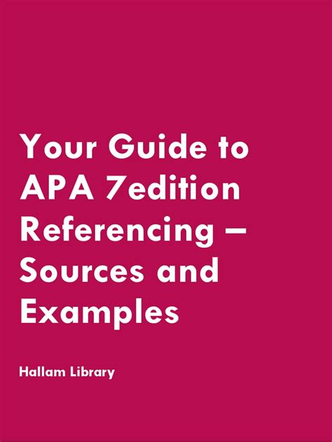 Apa 7 Referencing Sources Examples August 2021 V10 Pdf Apa Style