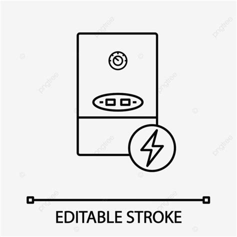 Heating Boiler Vector Art Png Electric Heating Boiler Linear Icon Display Thin Furnace Png