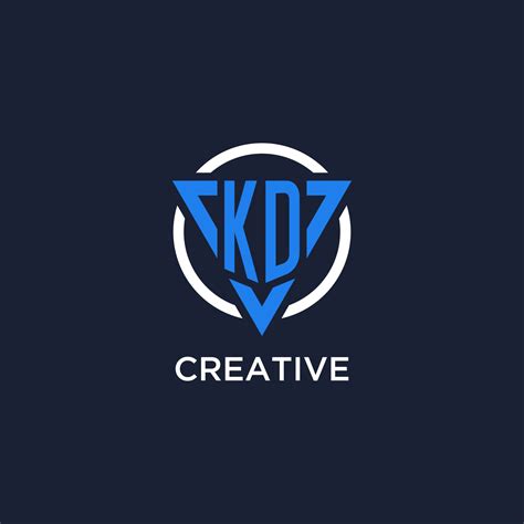 Kd Monogram Logo With Triangle Shape And Circle Design Elements