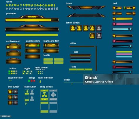 사이버 월드 게임 Gui 네온에 대한 스톡 벡터 아트 및 기타 이미지 네온 비디오 게임 0명 Istock