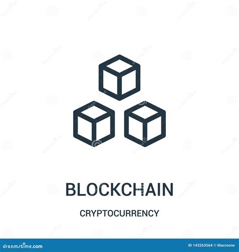 Blockchain Icon Vector From Cryptocurrency Collection Thin Line Blockchain Outline Icon Vector