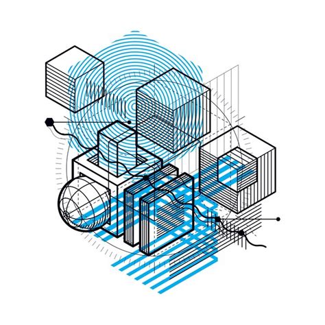 Premium Vector Isometric Abstract Background With Lines And Other Different Elements Vector