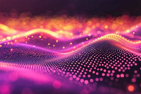 Abstract Digital Data Wave Background Glowing Particles Stock Image Image Of Data Background