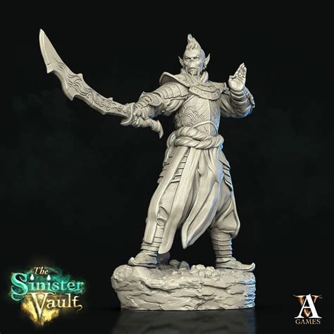 Khadan Gith Swordmaster Archvillain Games Resin Fantasy Dnd Rpg