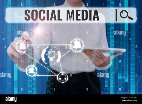 Hand Writing Sign Social Media Word Written On Online Communication